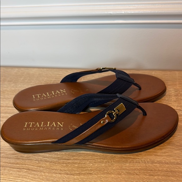 Italian Shoemakers | Shoes | Italian Shoemakers Blue And Brown Sandals ...